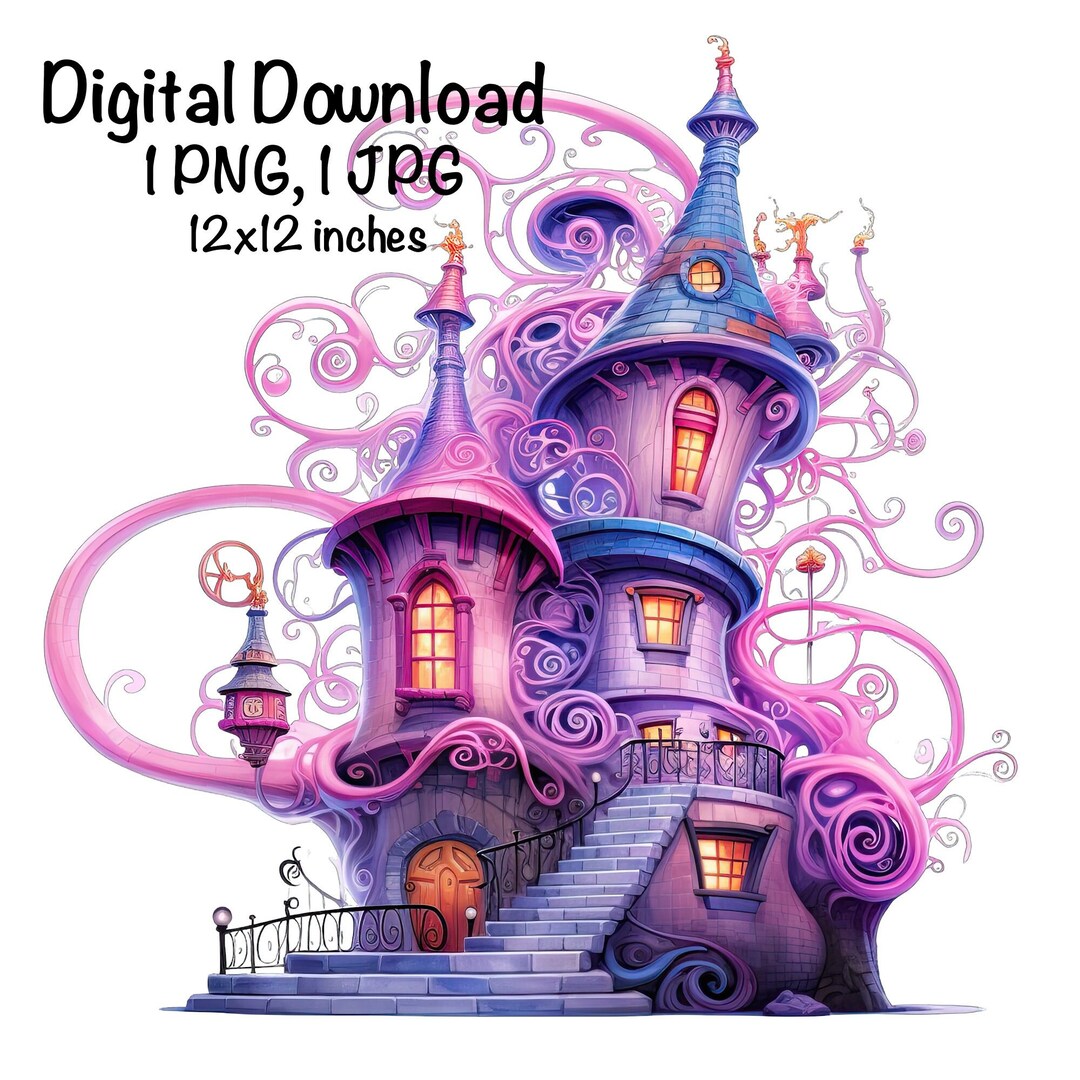 Pink Haunted House PNG, Pink Halloween Sublimation Halloween Horror ...