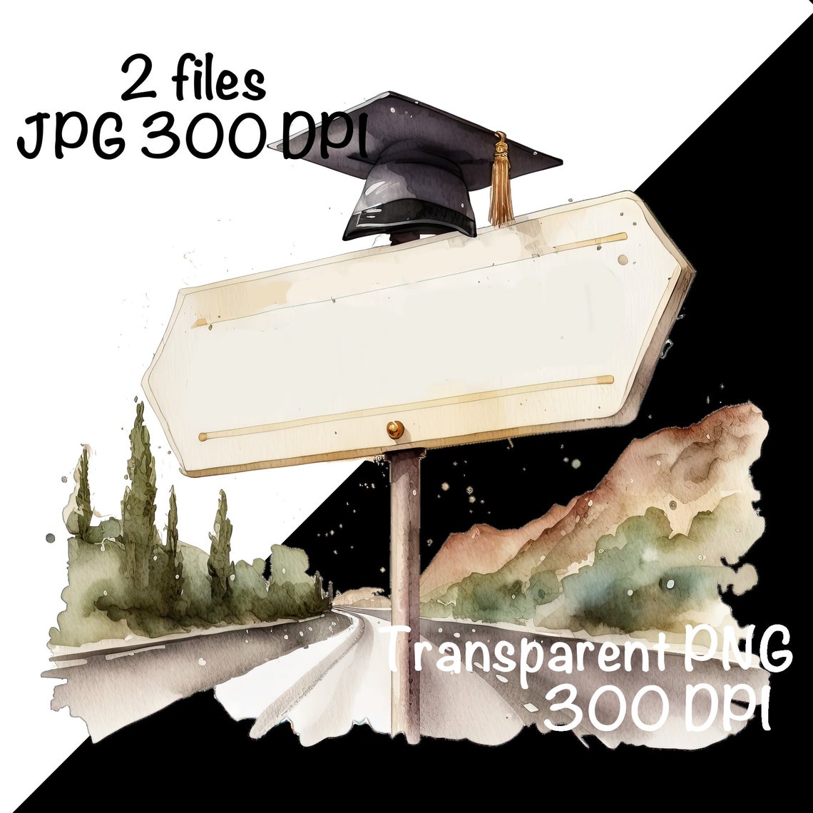 Gold Graduation Cap Watercolor College High School Graduation - Etsy