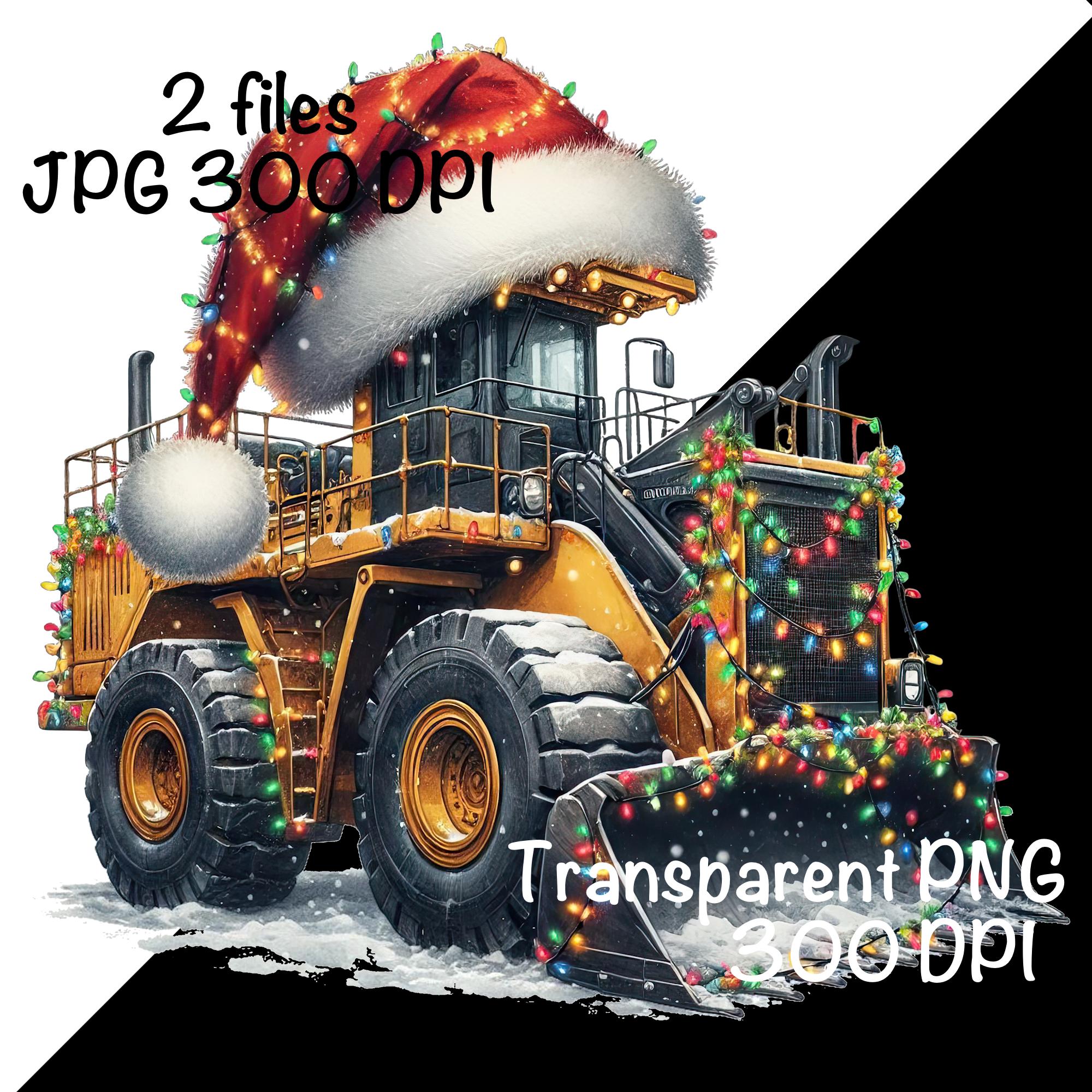 Merry Christmas Mining Loader PNG Watercolor Construction Truck Boys ...