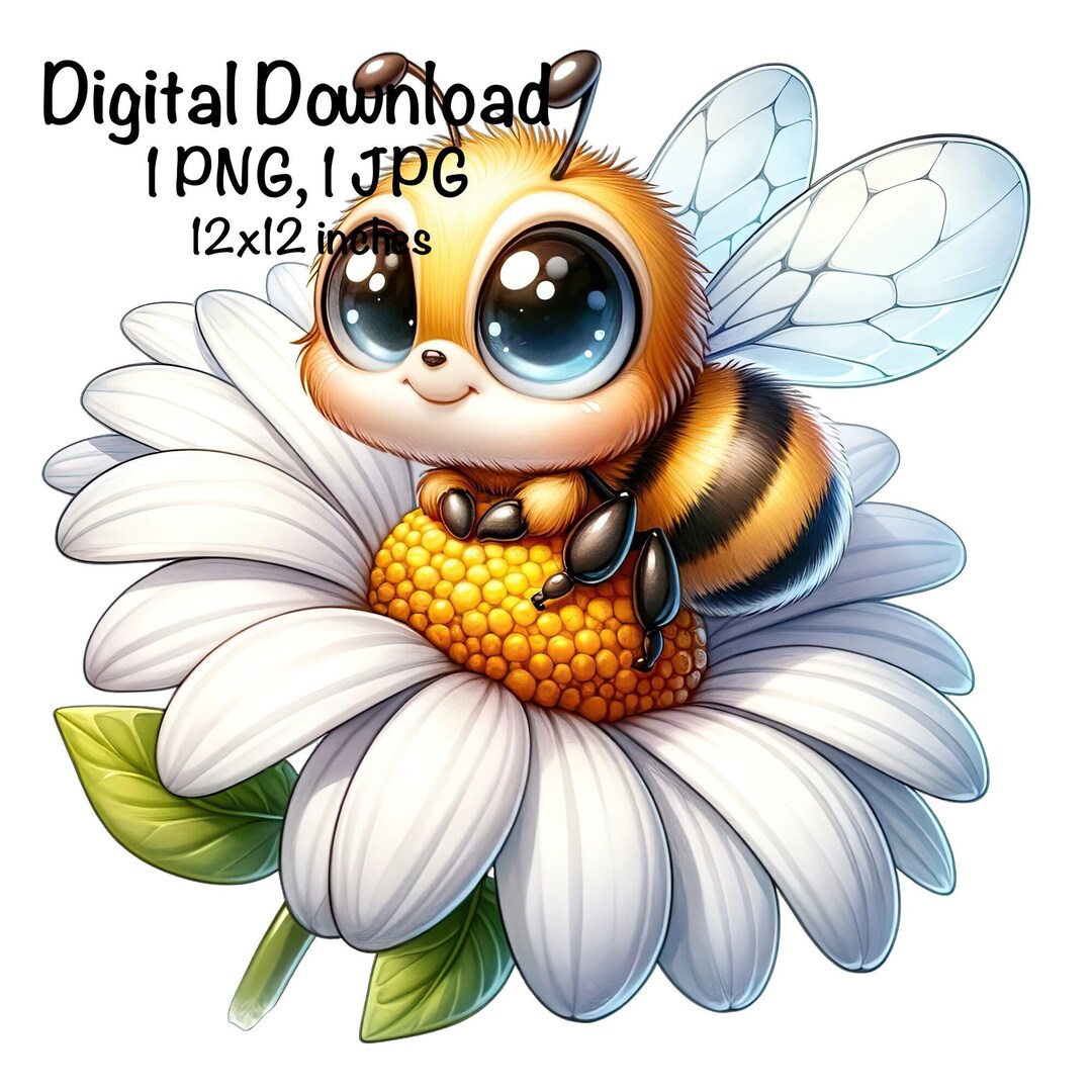 Honeybee, Cute Bee Clipart, Honey Bee Animals Bee PNG, Bee Daisy ...