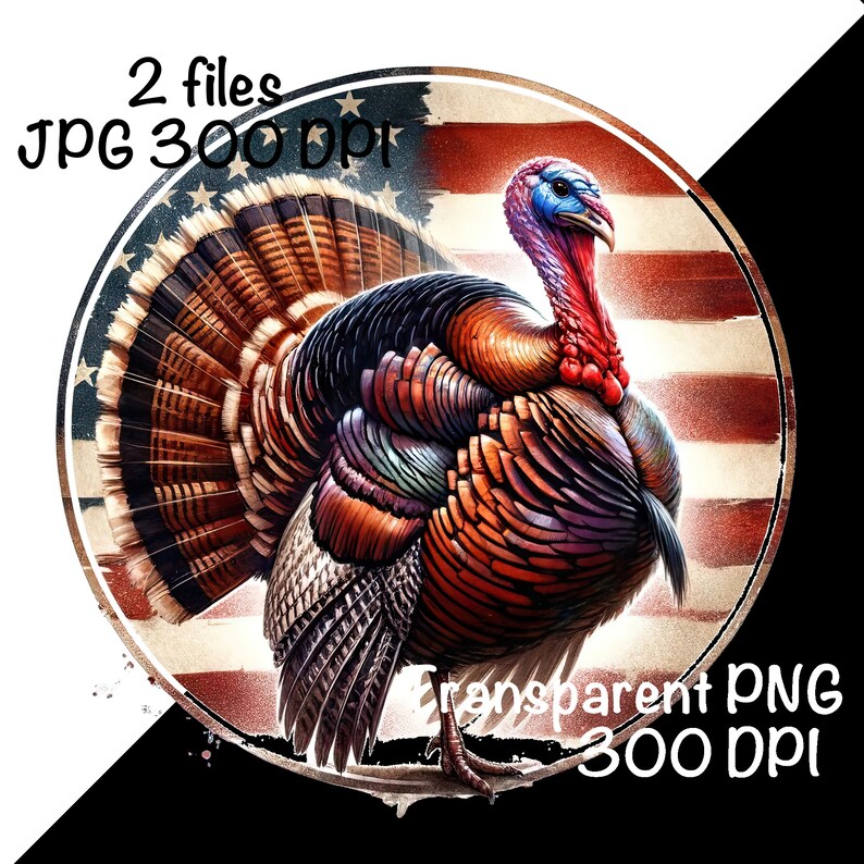 Turkey Flag PNG | Patriotic USA Turkey Flag Clipart | Turkey Hunt PNG ...