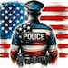 Policeman Flag PNG | Patriotic USA Police Officer Flag Clipart ...
