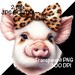 Farm Pig Watercolor Clipart Cute Farm Pig Leopard Bow Baby Pig PNG ...