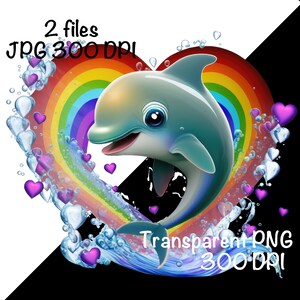 Dolphin PNG, Cute Sea Dolphin Clipart, Ocean Animals Rainbow Dolphin ...