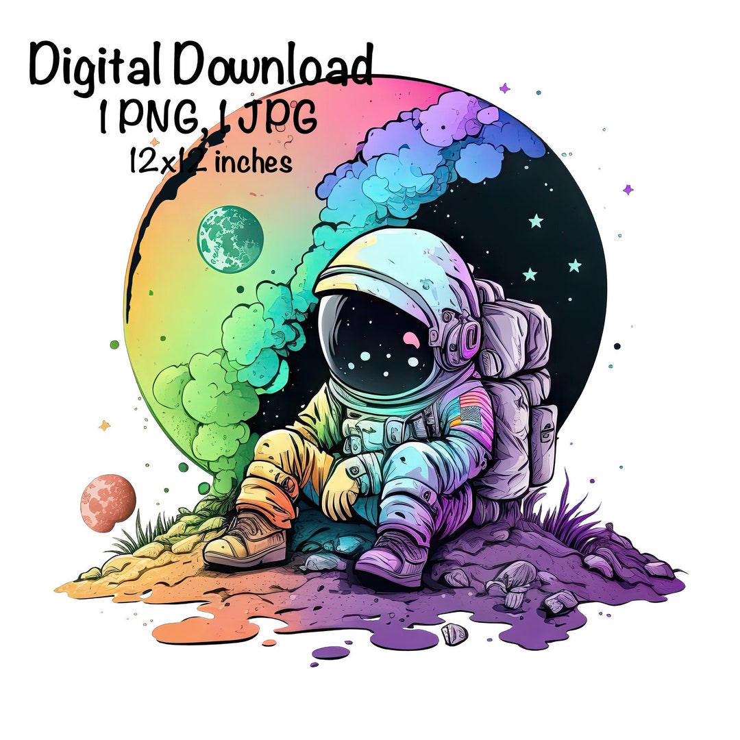 Space Astronaut Watercolor Clipart Outer Space Planets Astronaut PNG ...