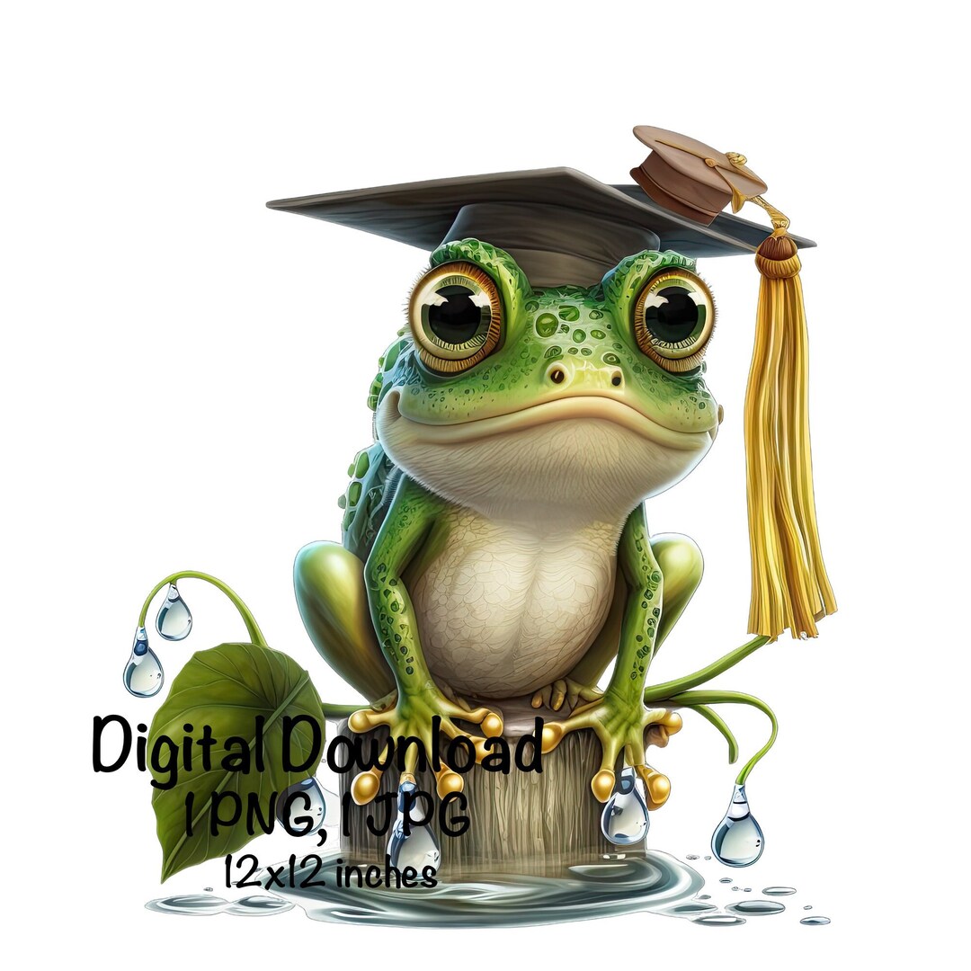 Cute Frog Graduation Clipart Woods Forest Animals Frog PNG Frog ...