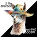 Llama Clipart Sun Hat Llama Summer Flowers PNG Commercial Use Llama ...