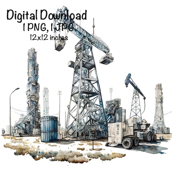 Oil Well Drilling Clipart