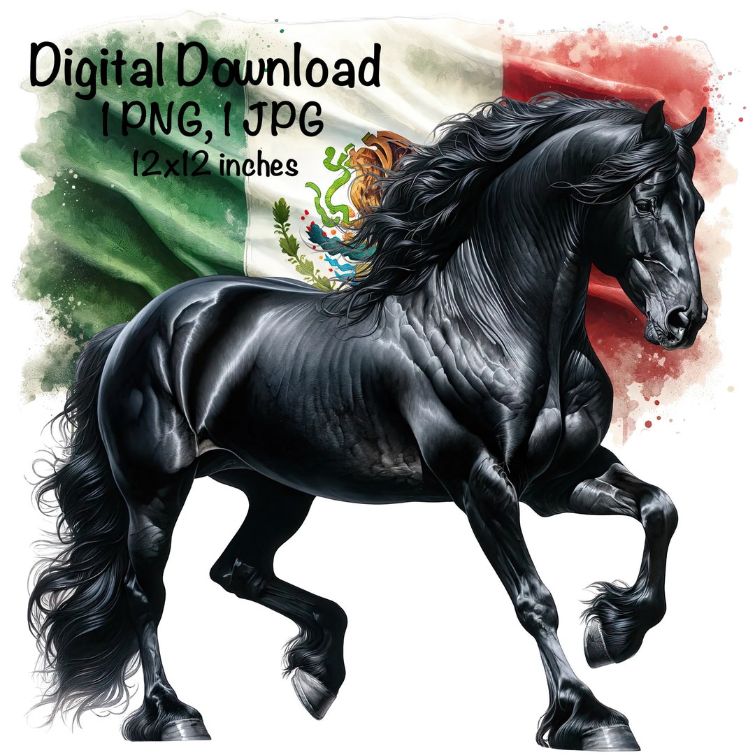 Mexican Mustang Horse PNG Horse Watercolor Clipart Mustang Mexico MX ...