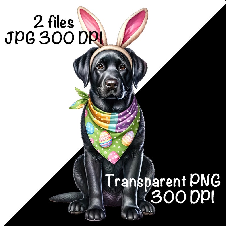 Easter Labrador PNG, Easter Bunny Labrador Dog Sublimation, Hunting PNG ...