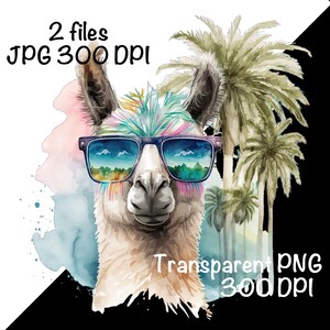 Llama Clipart Palm Trees Llama Summer Cactus PNG Commercial Use Llama ...