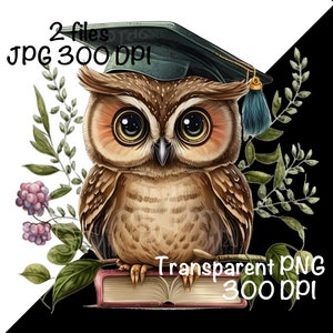 Graduation Owl Clipart Grad Student Owl PNG College Graduation ...
