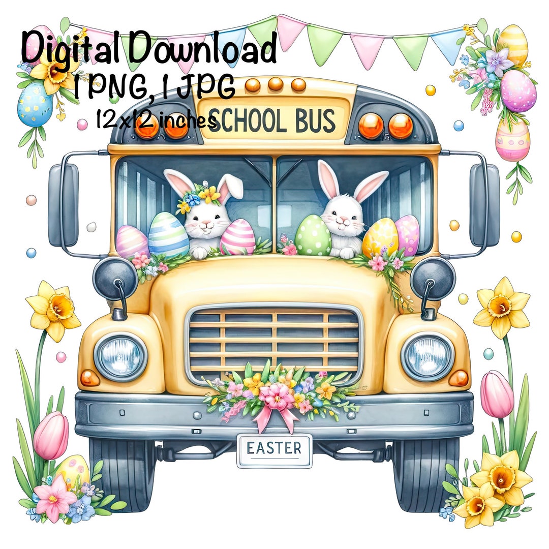 Happy Easter School Bus PNG School Bus Driver Vehicle Bus Clipart ...