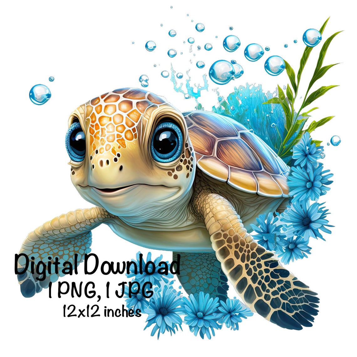 Sea Turtle, Cute Sea Turtle Clipart Ocean Animals Sea Turtle PNG, Sea ...