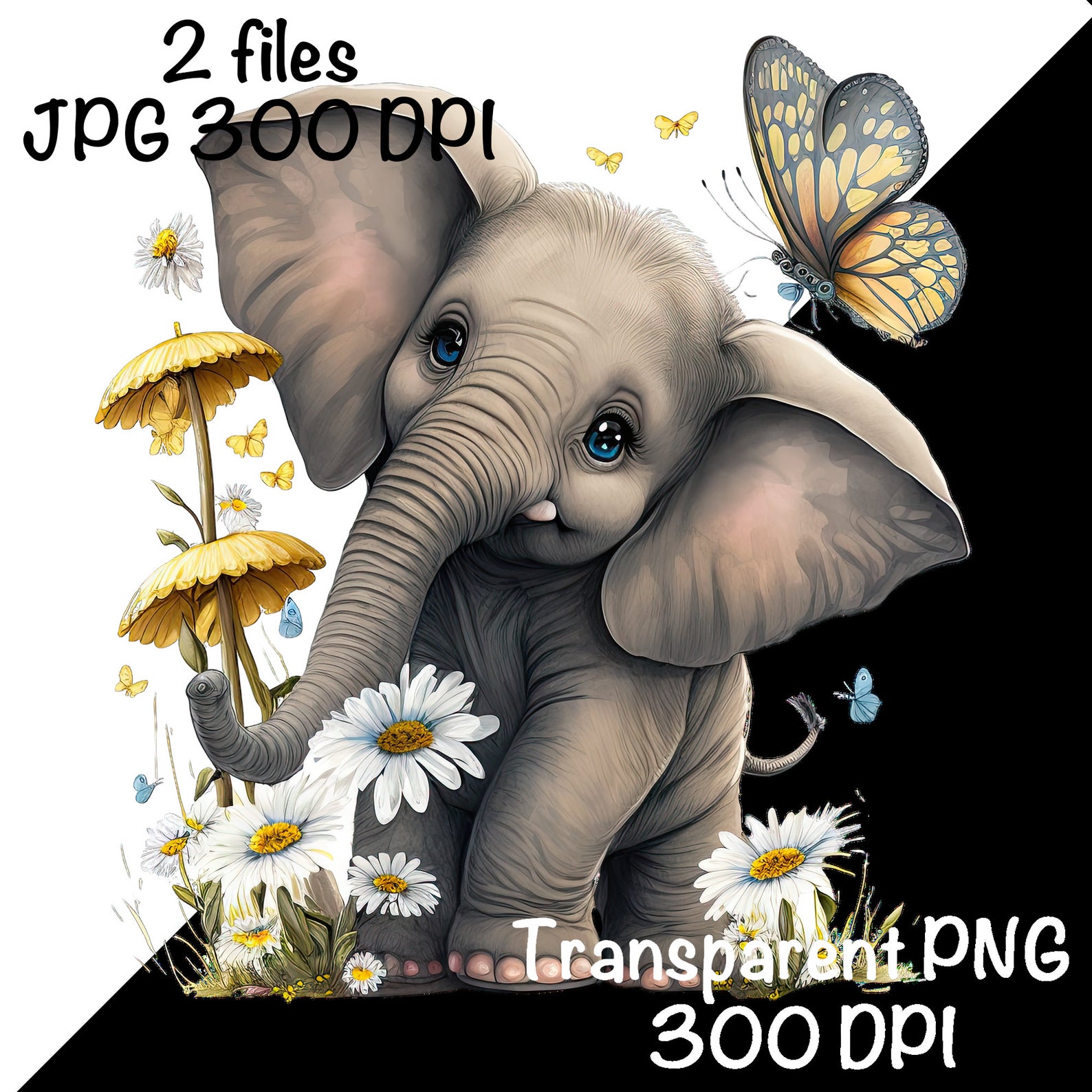 Elephant Cute Elephant Clipart Safari Animals Elephant PNG - Etsy