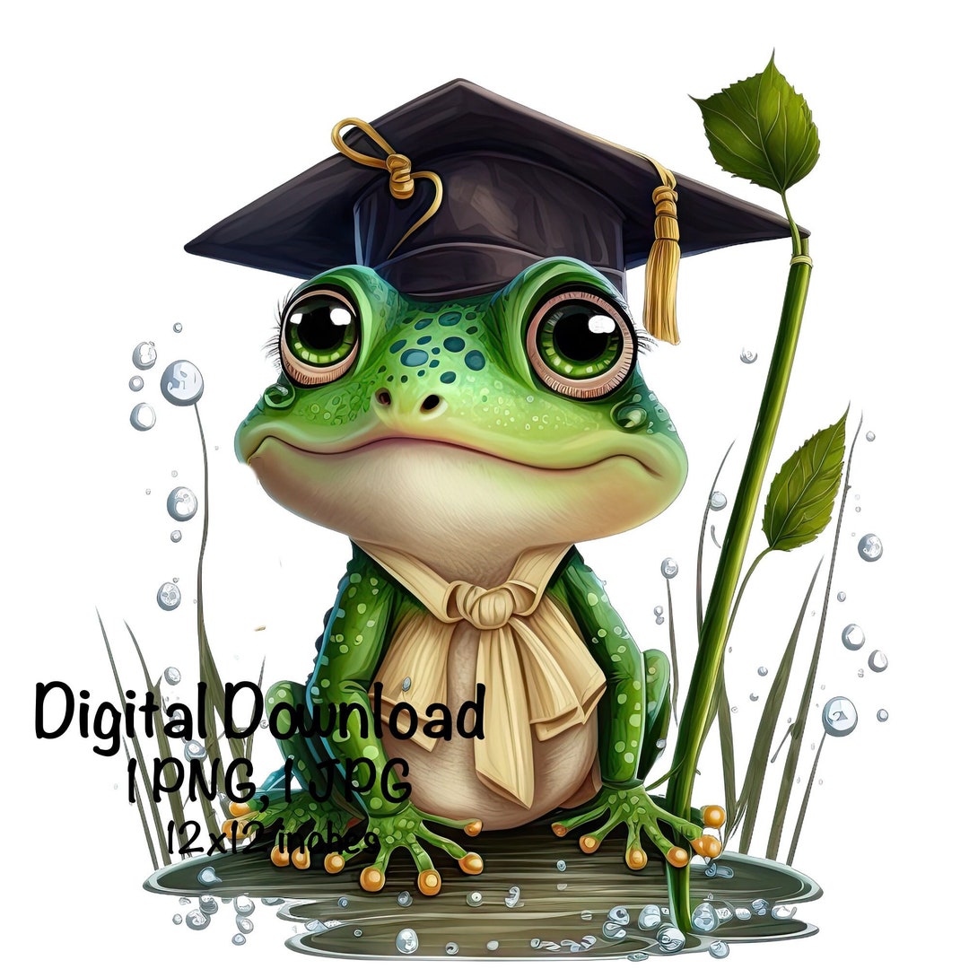 Cute Frog Graduation Clipart Woods Forest Animals Frog PNG - Etsy