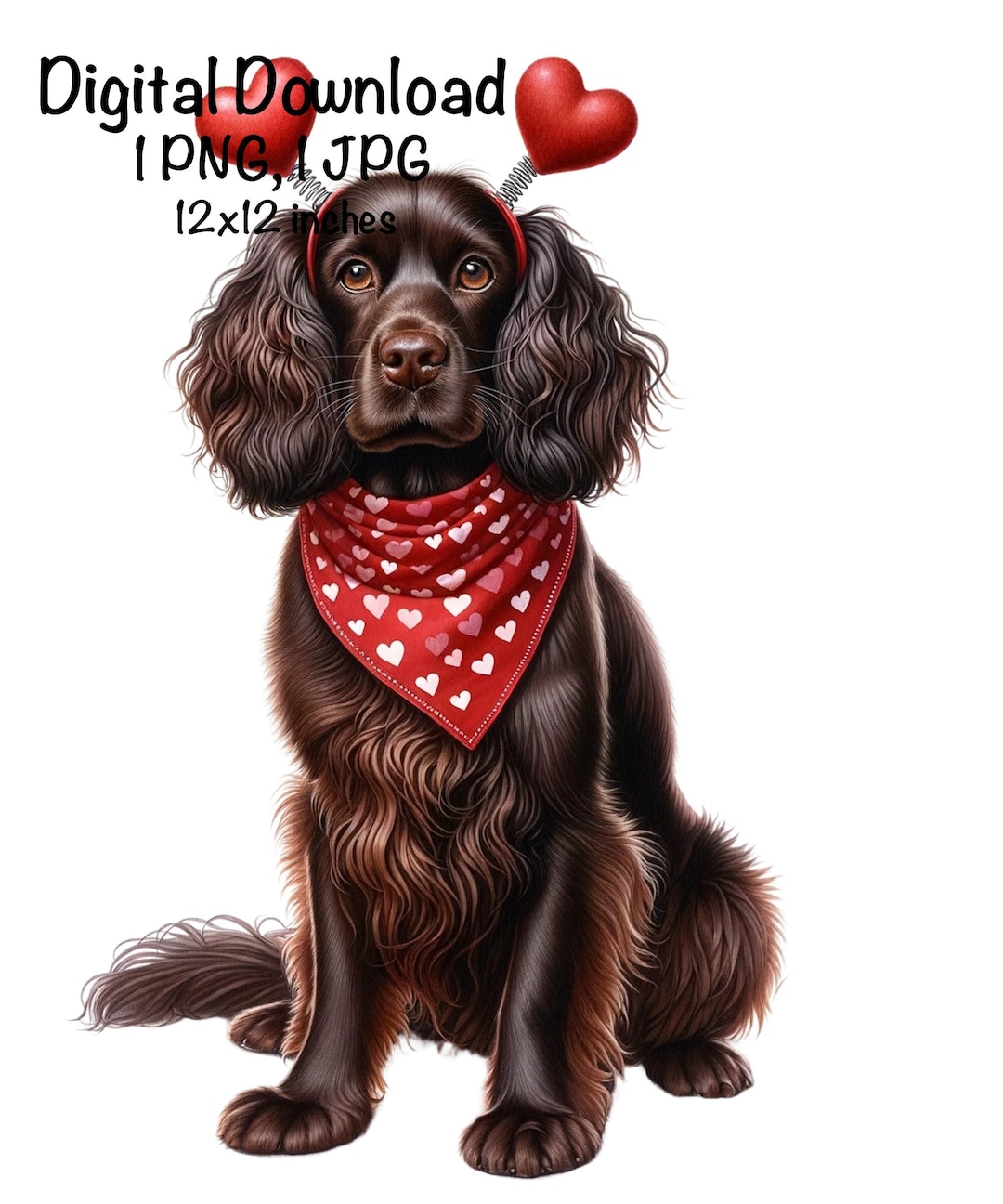 Valentine's Boykin Spaniel Dog PNG Valentine's Day Boykin Dog ...