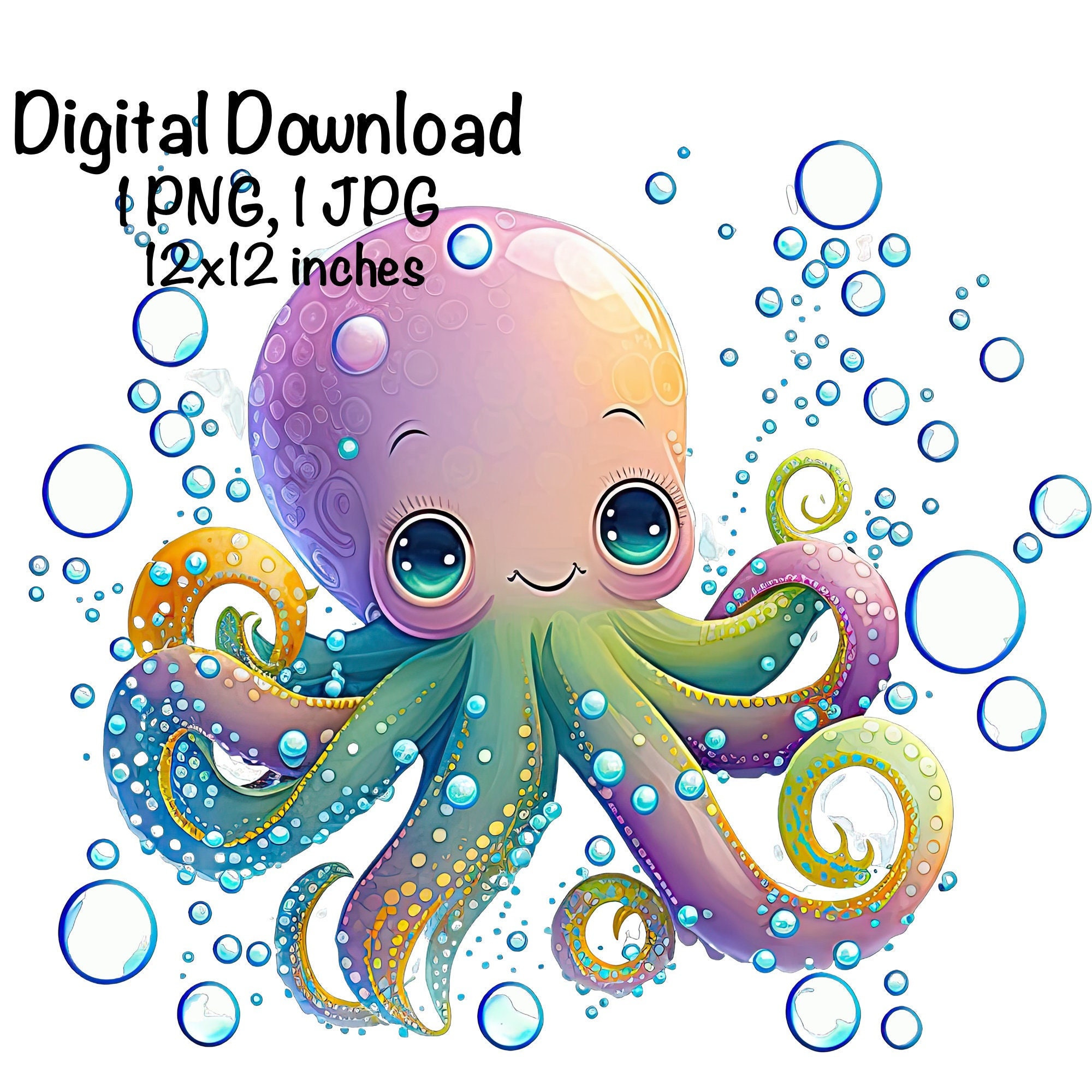 Cute Octopus PNG Clipart Ocean Animals Sea Octopus PNG - Etsy Canada