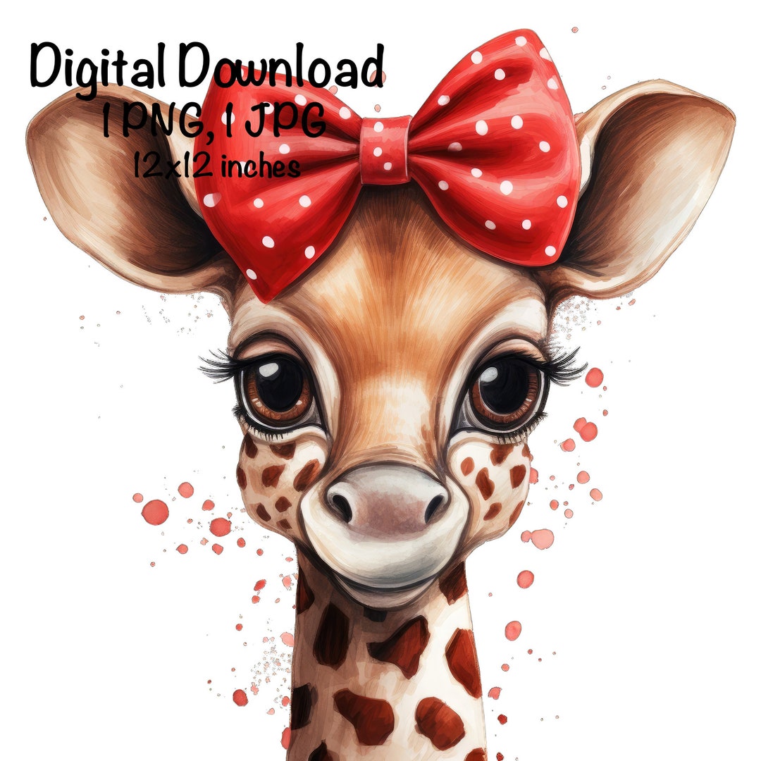 Funny Giraffe PNG, Cute Giraffe PNG Sublimation, Giraffe Safari Animals ...