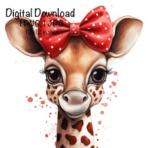 Funny Giraffe PNG, Cute Giraffe PNG Sublimation, Giraffe Safari Animals ...
