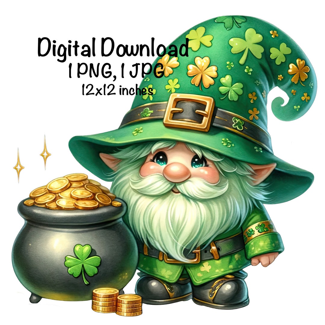 St. Patrick's Day Gnome Leprechaun PNG, Leprechaun Clipart Commercial ...