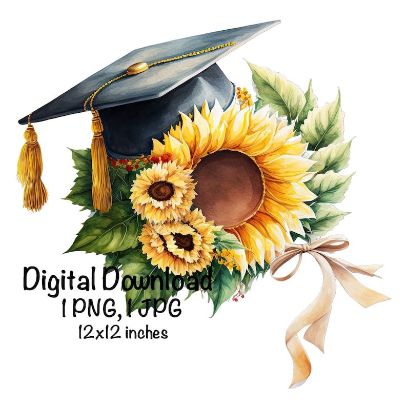 Graduation Cap Watercolor College High School Graduation - Etsy