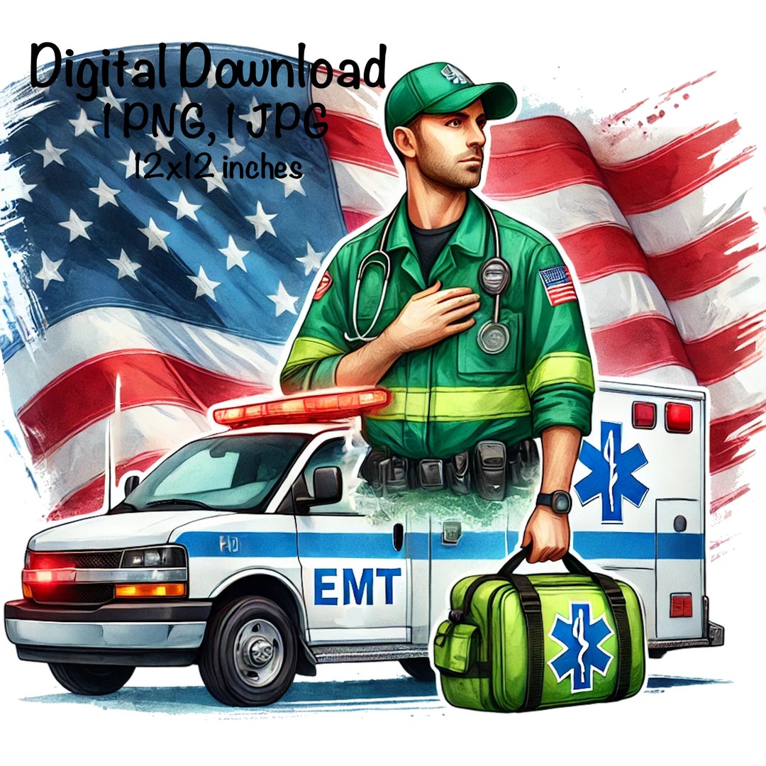 EMT Flag Png Patriotic Emergency Medical Technician USA Flag Clipart ...