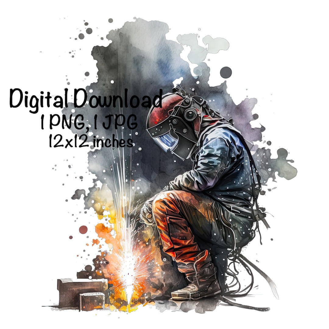 Welder Watercolor Welding Clipart Iron Worker PNG Commercial Use ...