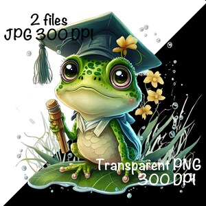 Cute Frog Graduation Clipart Woods Forest Animals Frog PNG Frog ...