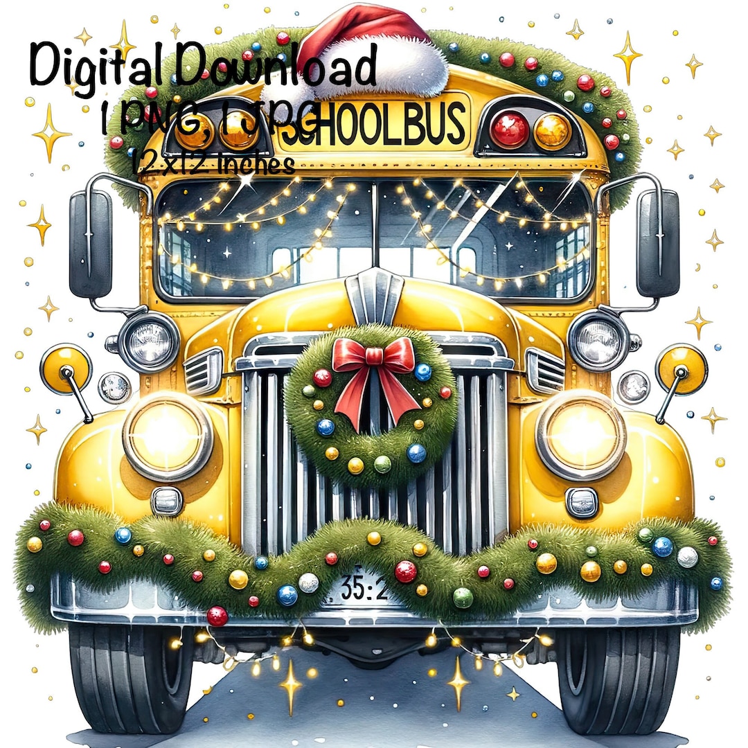 Merry Christmas School Bus PNG Xmas School Bus Driver Vehicle Bus ...