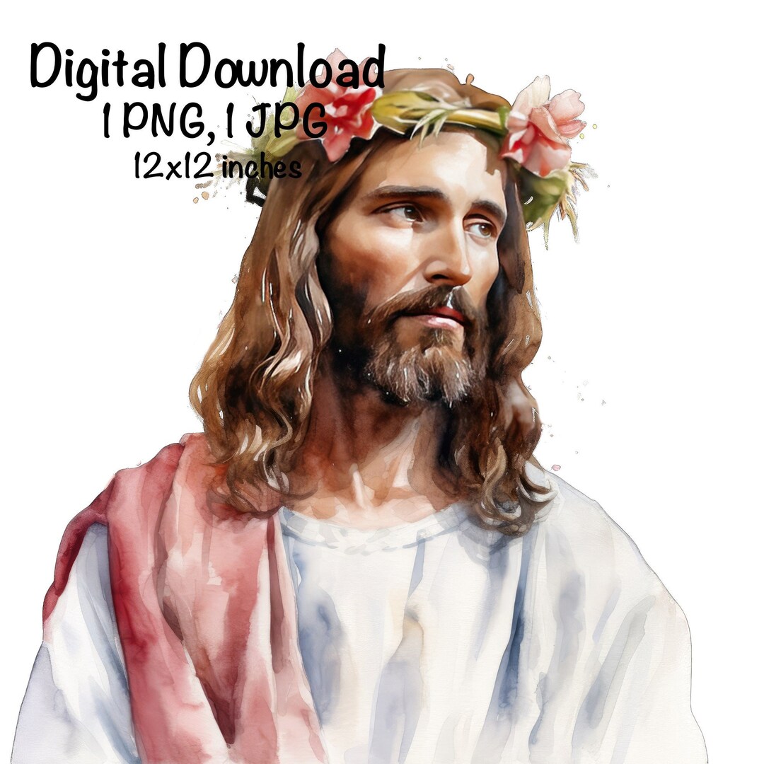 Jesus PNG, Digital Download, Jesus Sublimation Clipart, Commercial Use ...