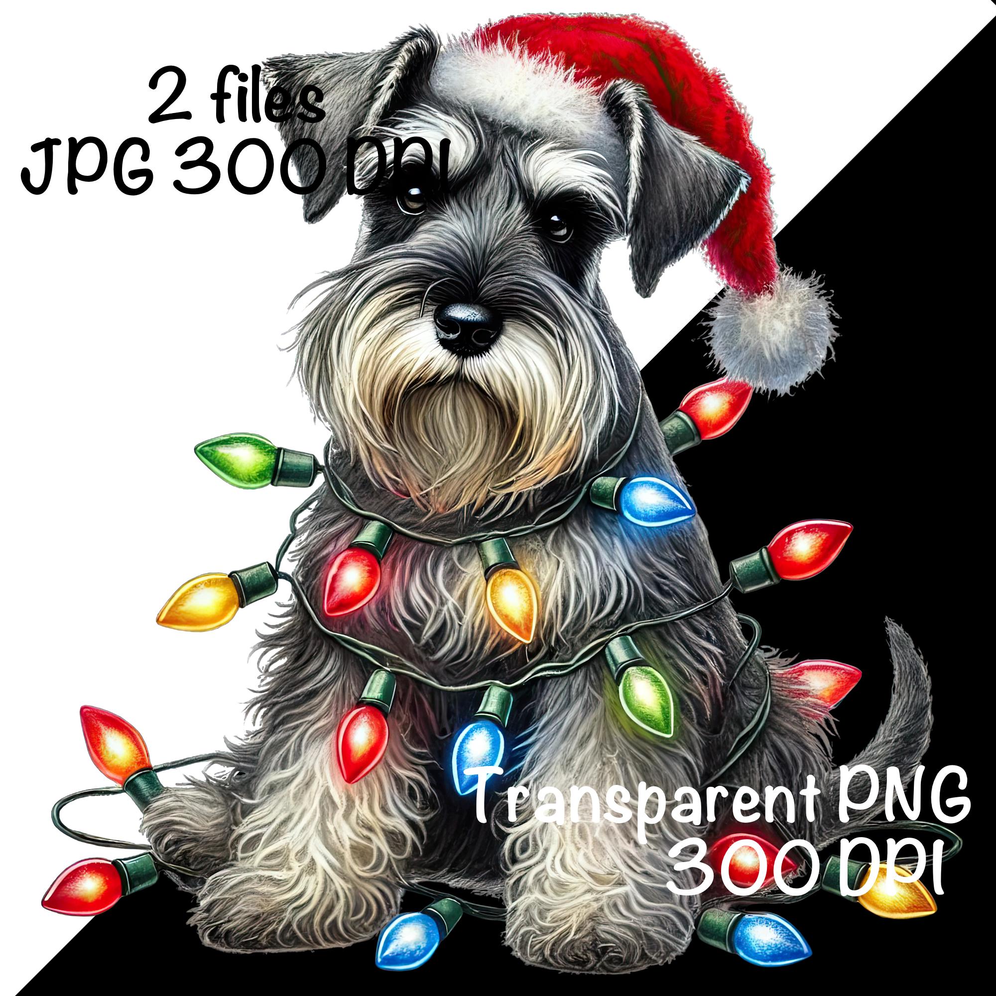 Christmas Schnauzer PNG | Christmas Santa Schnauzer Dog Sublimation ...