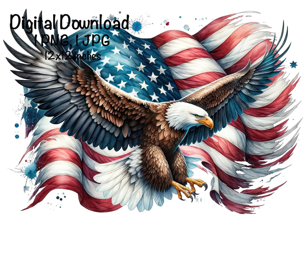Eagle Flag PNG Patriotic USA Eagle Flag Clipart Bird Eagle Commercial ...