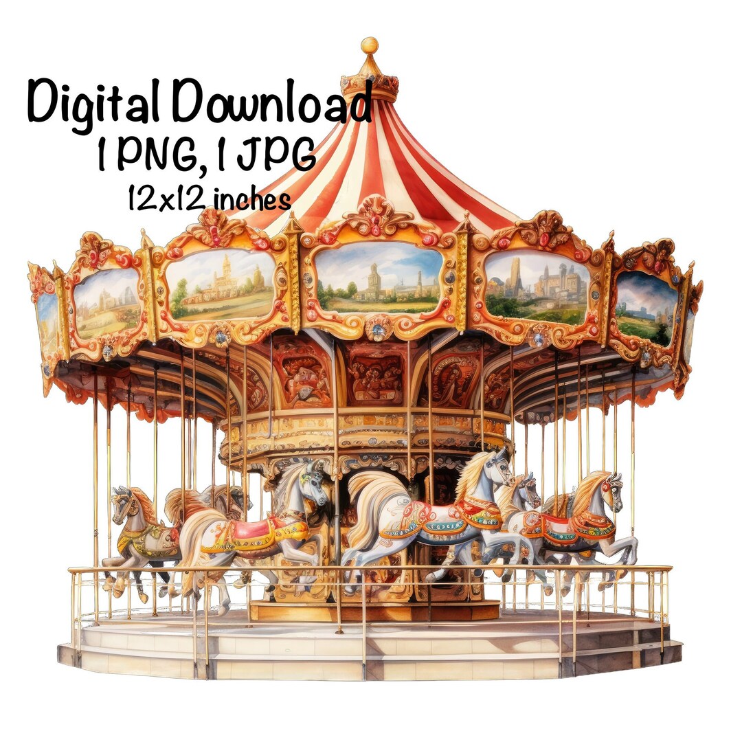 County Fair PNG, Digital Download, Carousel Sublimation Clipart ...