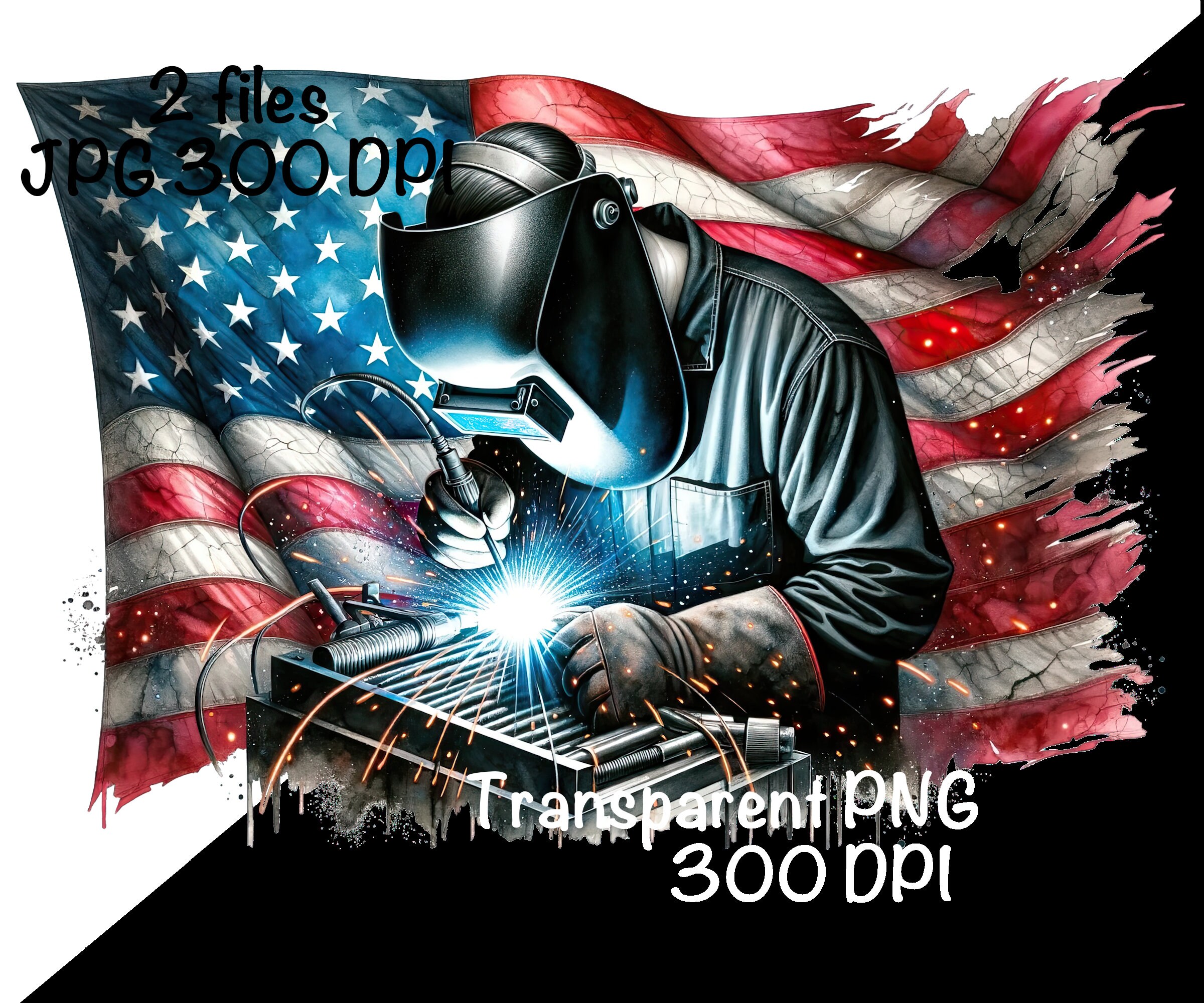 Welder Watercolor Welding Sublimation Iron Worker PNG Welder Welding ...