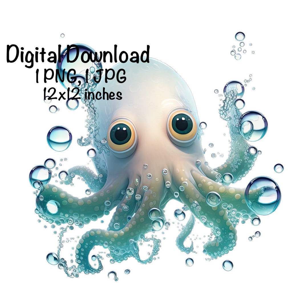 Cute Squid PNG Clipart Ocean Animals Sea Squid PNG Adorable Funny Squid ...