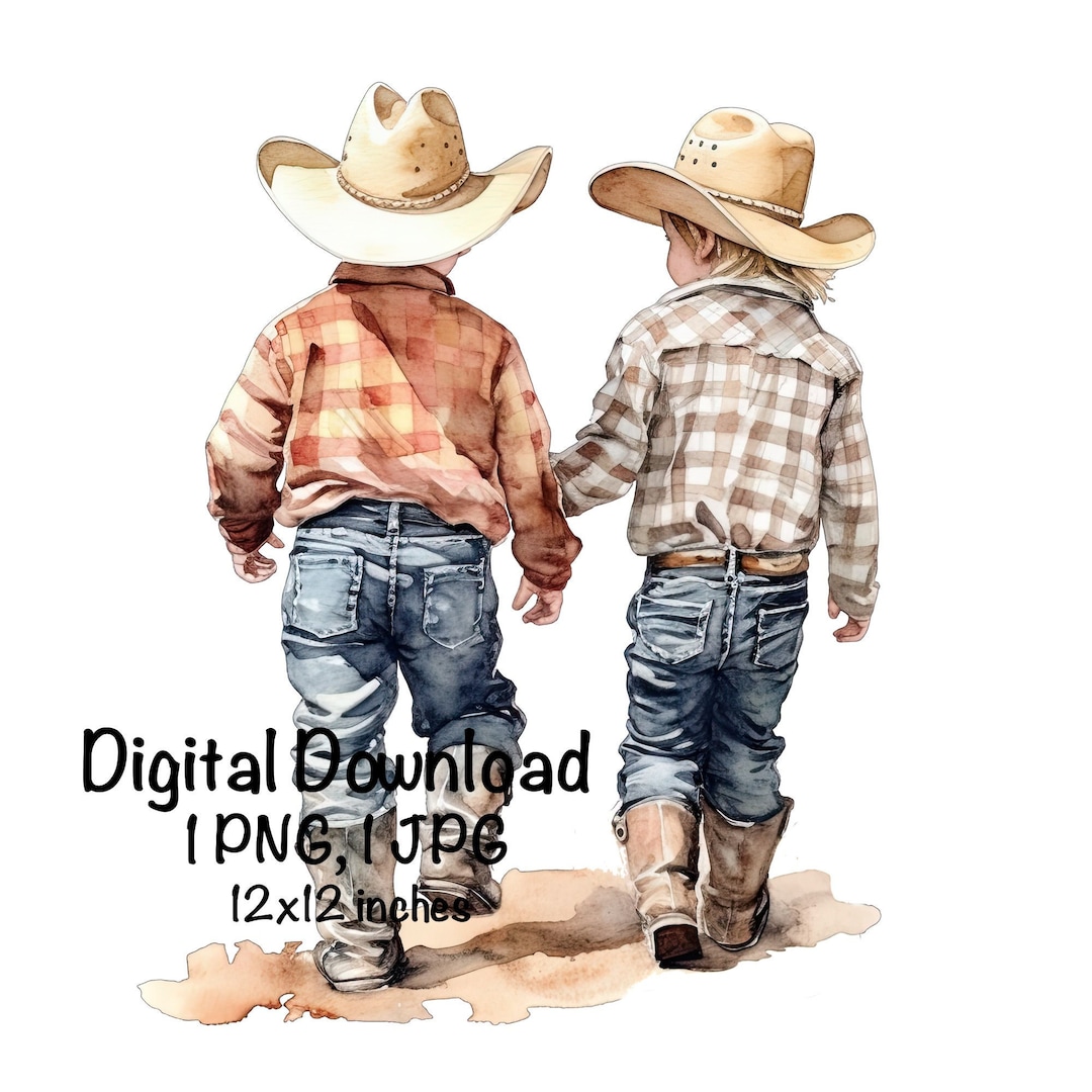 Cowboy Boys PNG Little Country Kids Cowboy Clipart PNG Digital Download ...