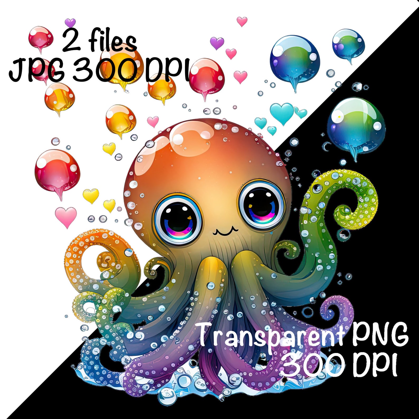 Cute Octopus PNG Clipart Ocean Animals Sea Octopus PNG - Etsy