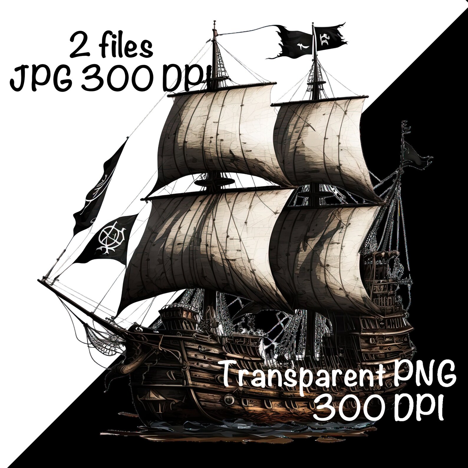 Pirate Ship Clipart Pirate Ship PNG Pirate Digital Clip Art - Etsy
