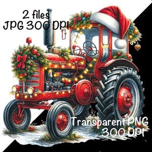 Merry Christmas Farm Tractor PNG Red Farm Tractor Farm Vehicle Boys ...
