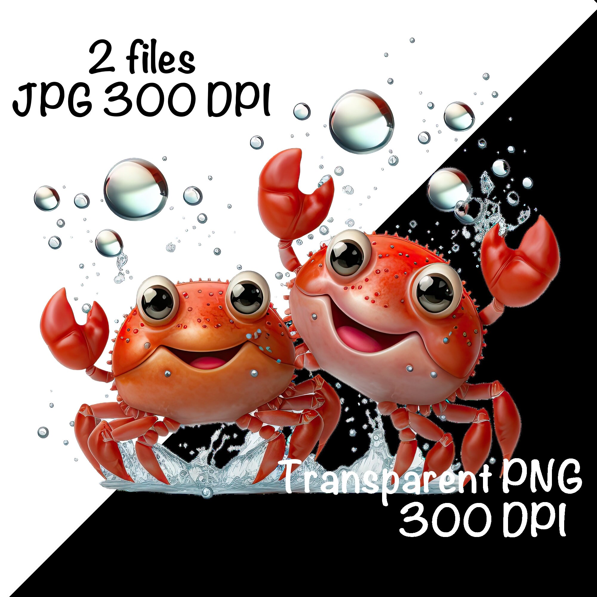 Cute Crabs PNG Clipart Ocean Animals Sea Crabs PNG Adorable Happy Crab ...