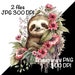 Cute Sloth Clipart Sloth & Spring Flowers PNG Commercial Use - Etsy