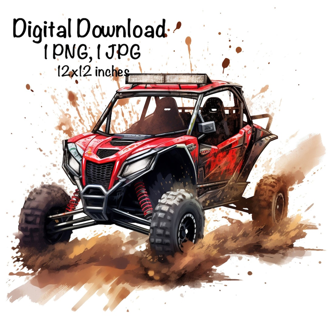 UTV Watercolor, Utv Utility Task Vehicle Boys Clipart Off-road ...