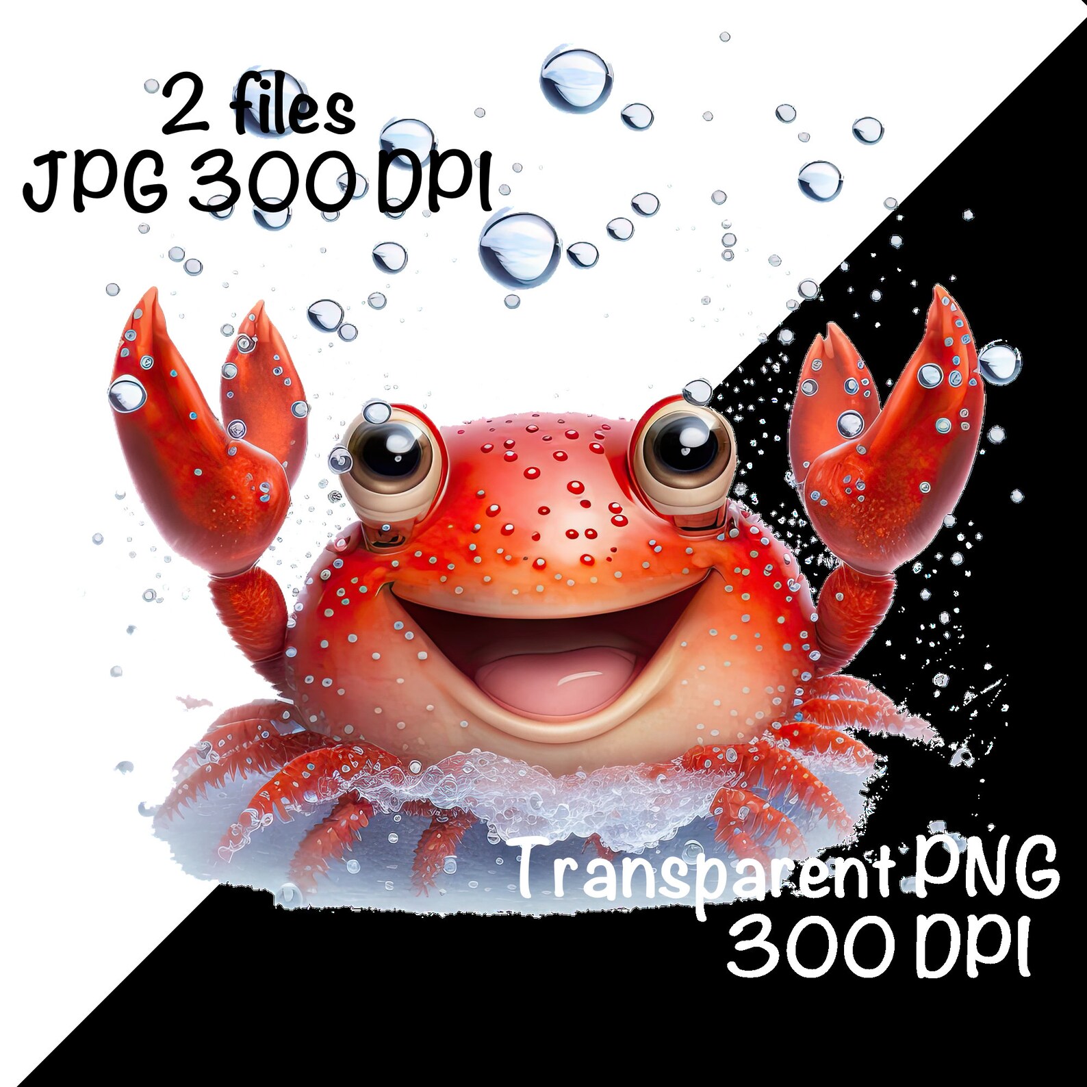 Cute Crab PNG Clipart Ocean Animals Sea Crab PNG Adorable Happy Crab ...