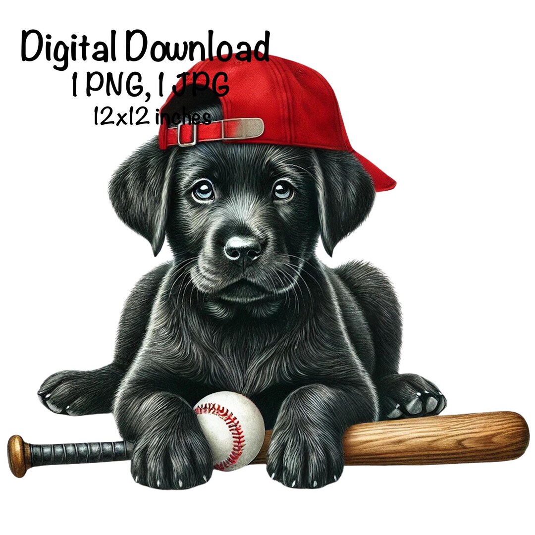 Baseball Labrador Dog PNG Watercolor Clipart Cute Labrador Puppy Dog ...