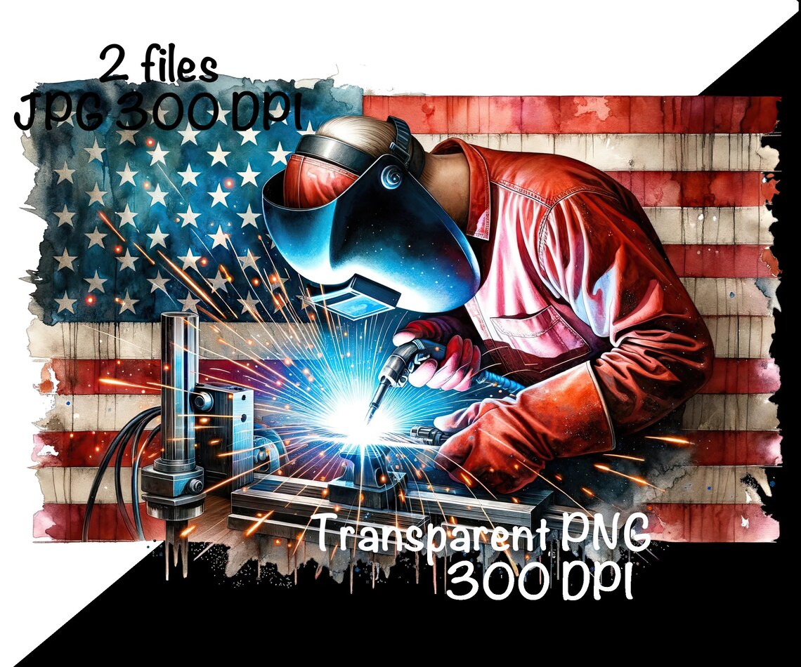 Welder Watercolor Welding Sublimation Iron Worker PNG Welder Welding ...