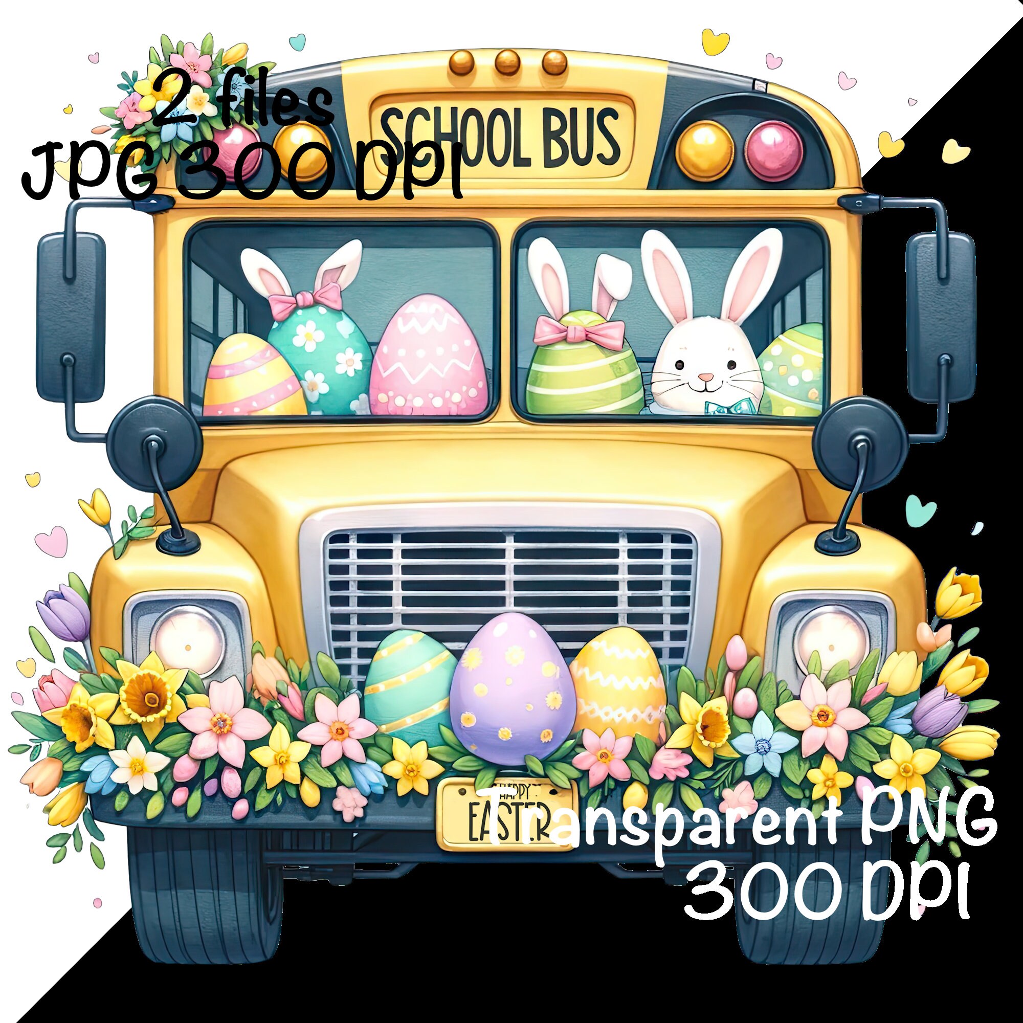 Happy Easter School Bus PNG School Bus Driver Vehicle Bus Clipart ...