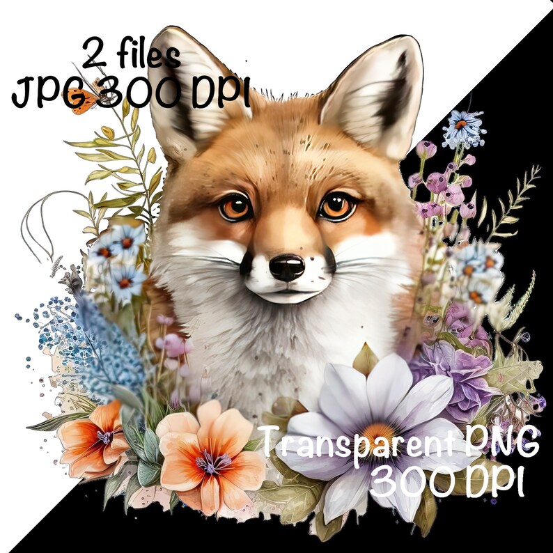 Fox Cute Fox Clipart Forest Animals Fox PNG Fox and Spring - Etsy