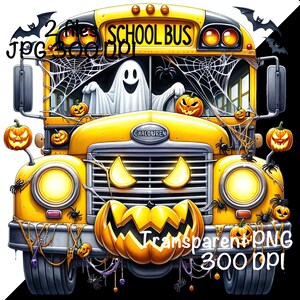 Halloween School Bus PNG Spooky School Bus Driver Vehicle Bus Clipart ...