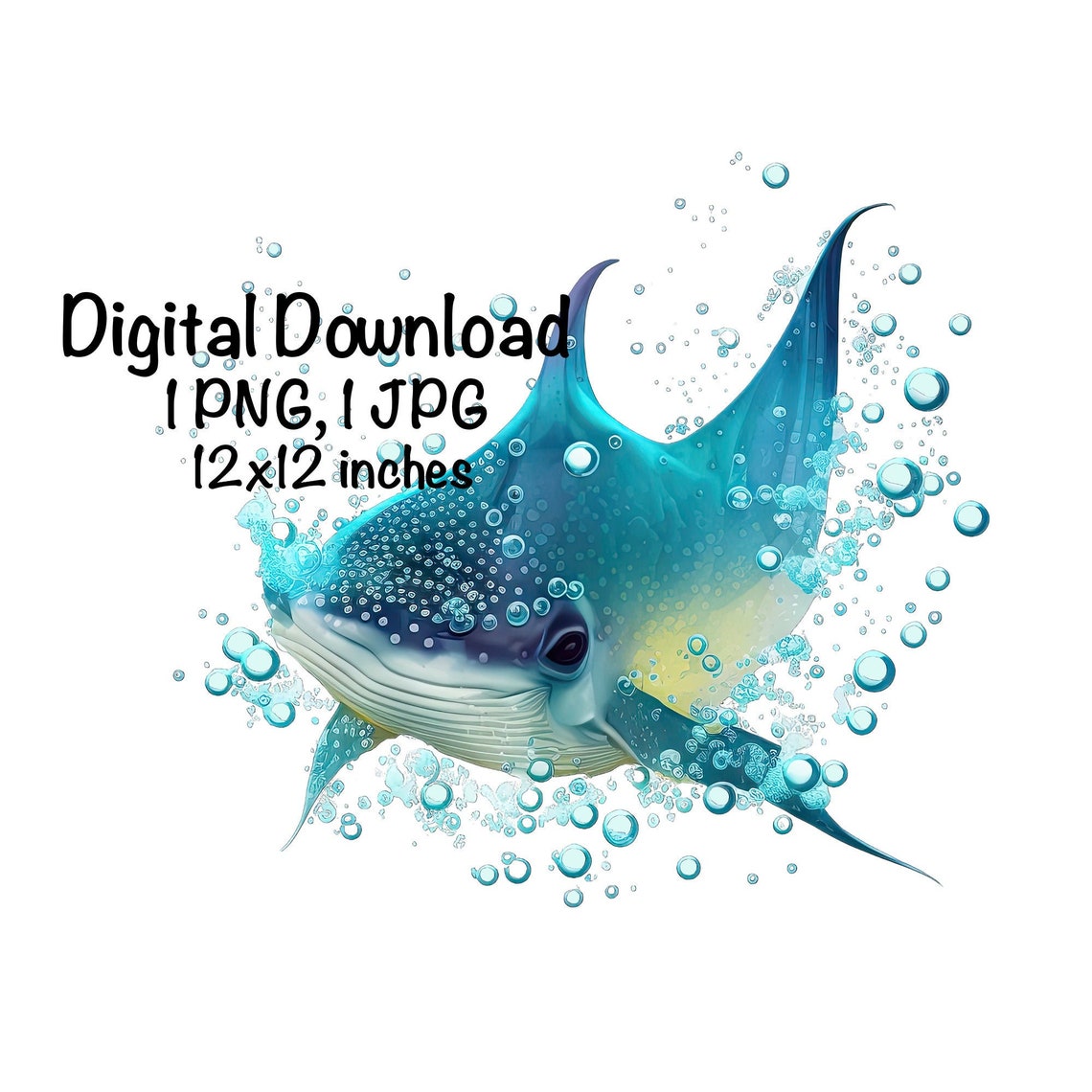 Manta Ray Cute Manta Ray Clipart Ocean Animals Manta Rays - Etsy